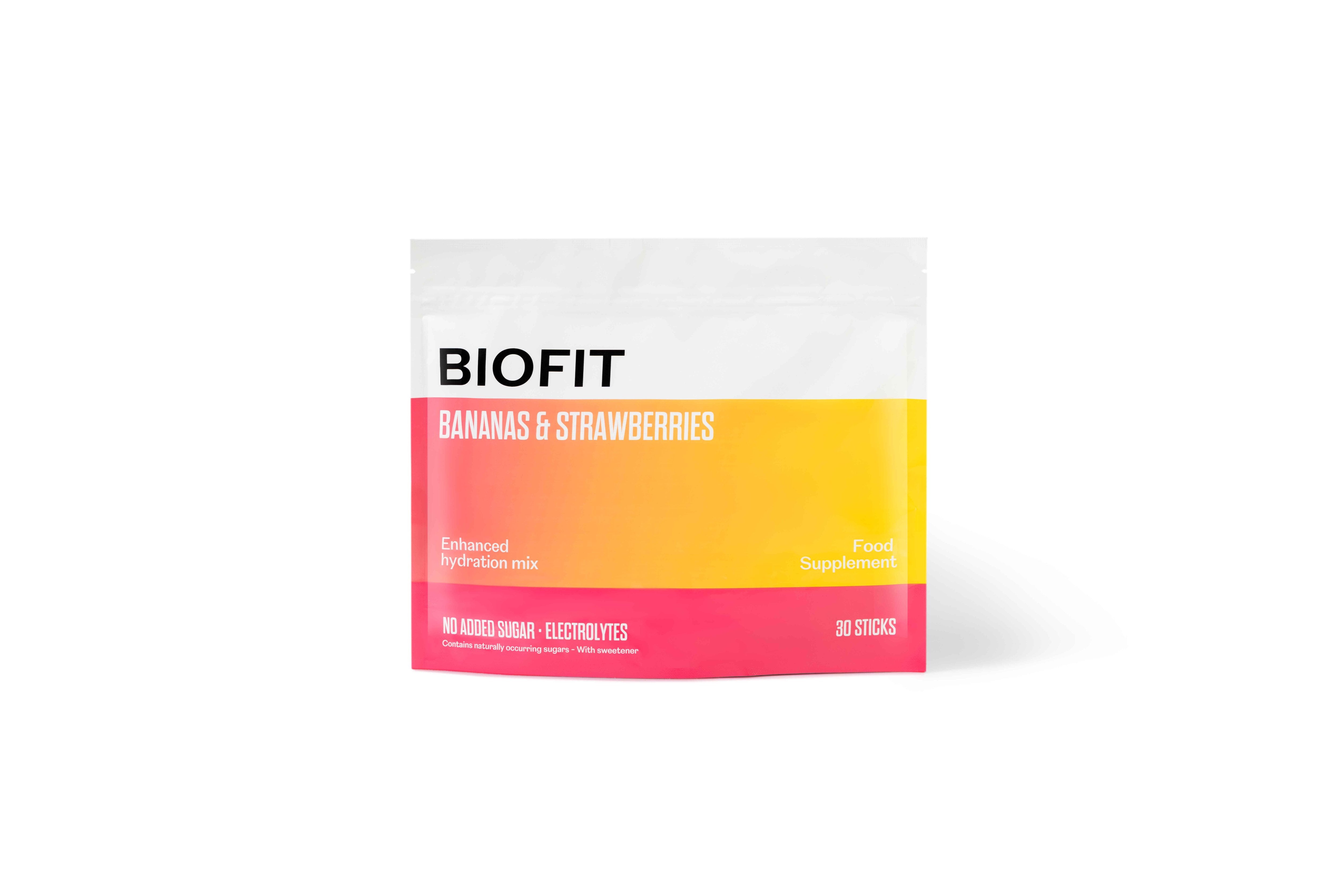 BIOFIT Electrolytes Banana & Jarðarber – Biofit | Steinefni & Hreyfing
